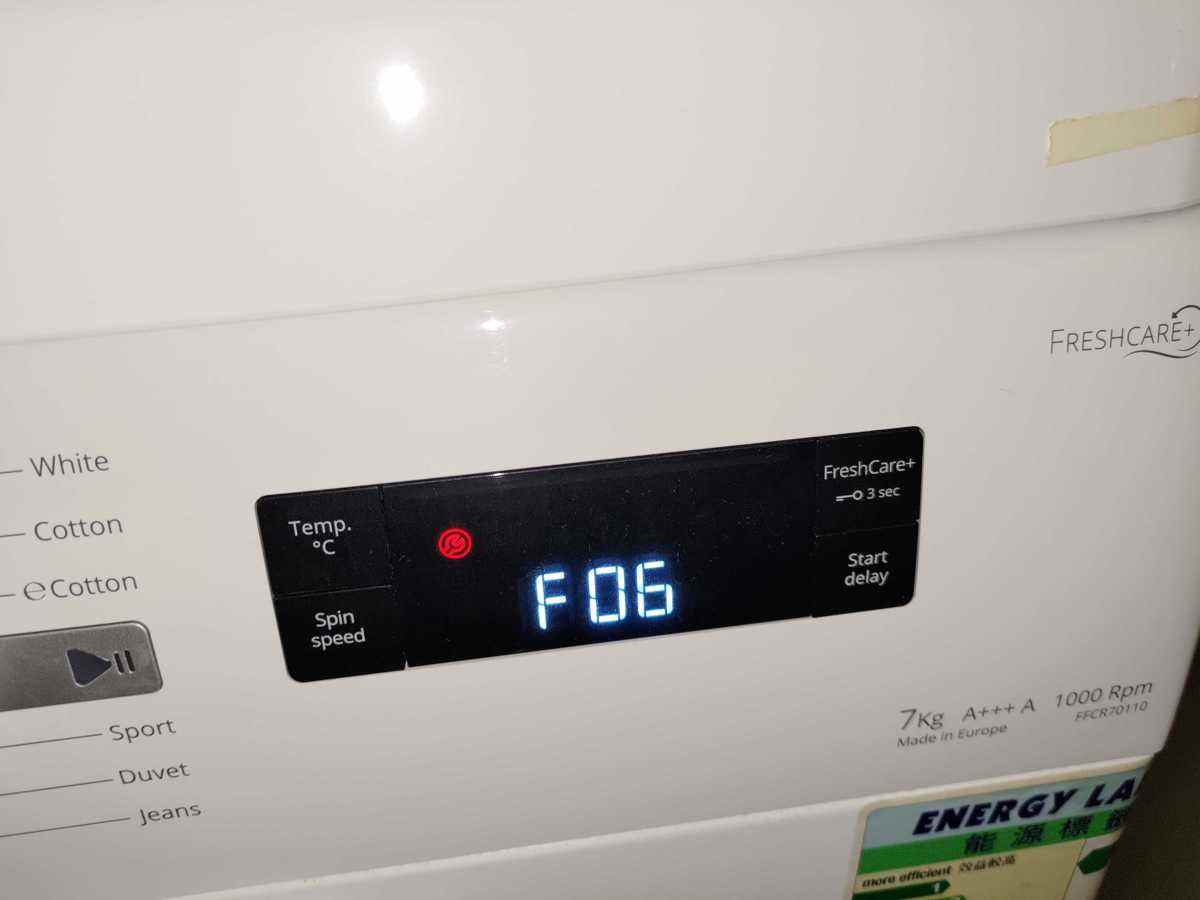 洗衣機出F06故障代碼的維修案例