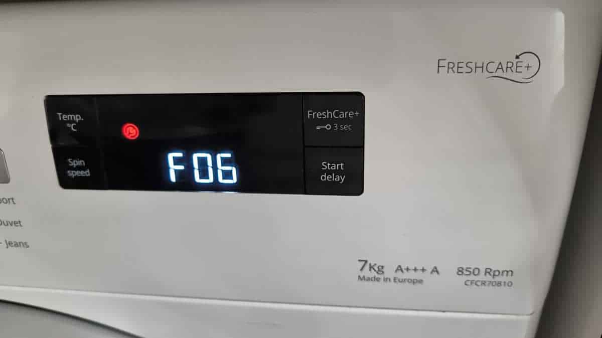 洗衣機出F06故障代碼的維修案例